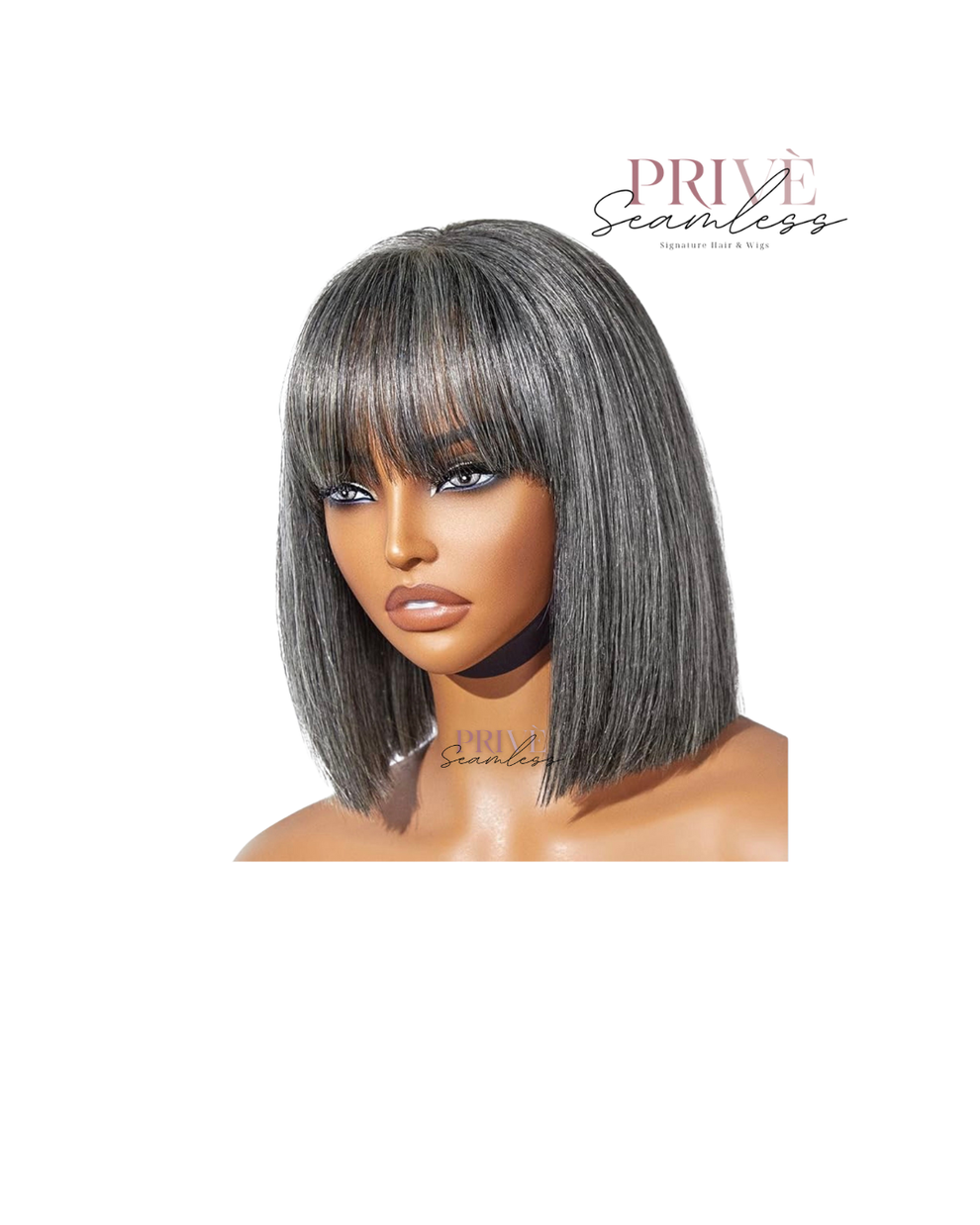 Ruby Salt & Pepper- Seamless Privé Ruby Glueless Bob Unit 10 Inch Salt ...