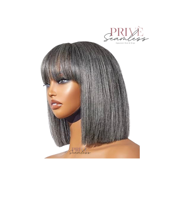 Ruby Salt & Pepper- Seamless Privé Ruby Glueless Bob Unit 10 Inch Salt ...
